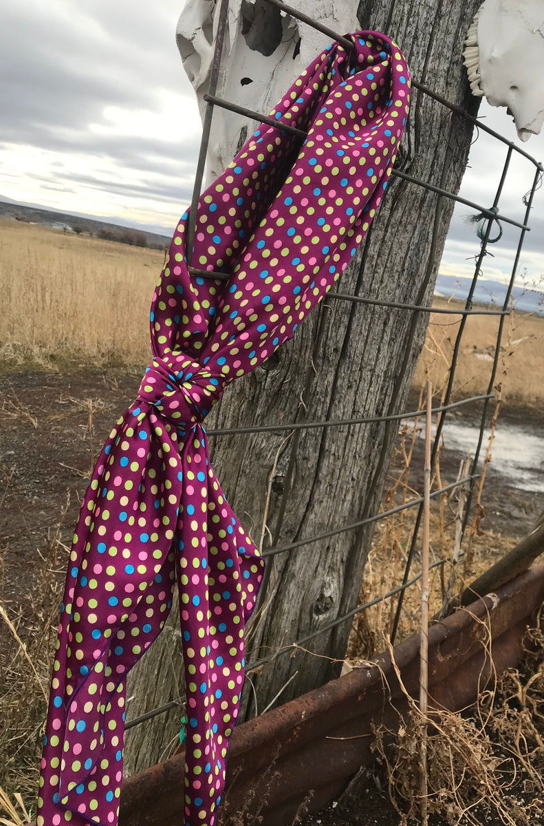55” Polka Dot Wild Rag – Plum Punchy Purdy’s