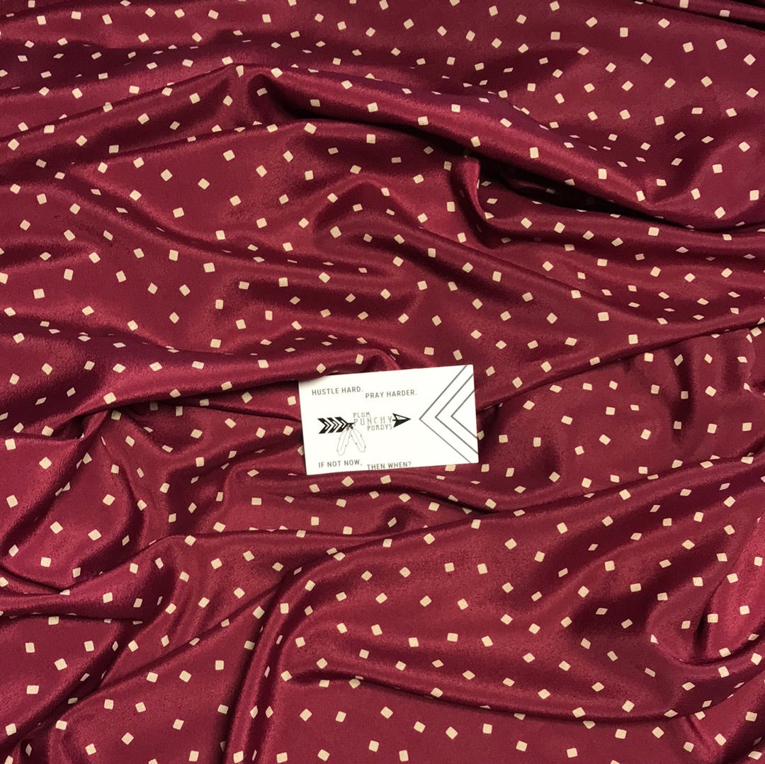 Tiny Squares Maroon 55” – Plum Punchy Purdy’s